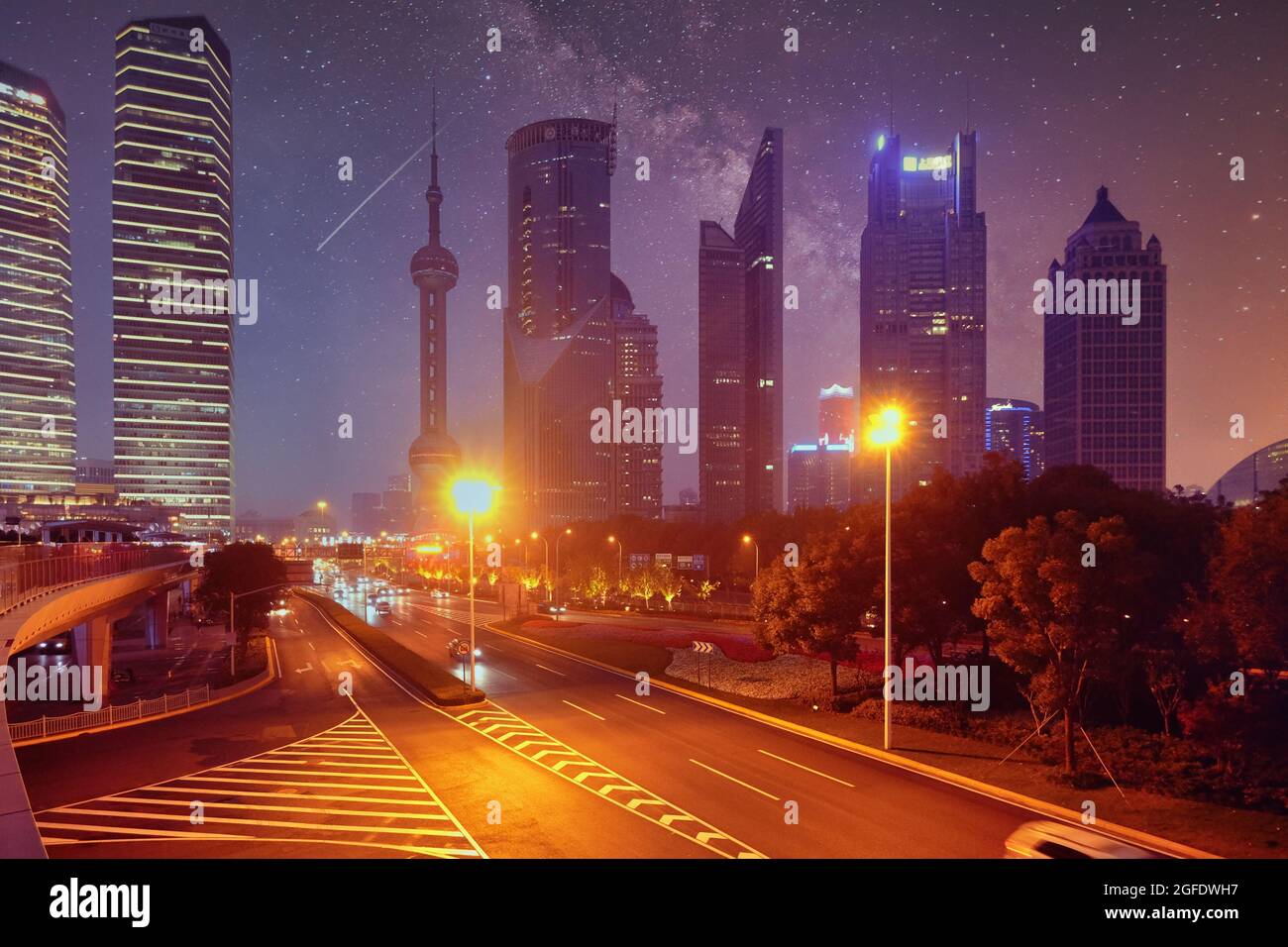 Night shanghai transportation hi-res stock photography and images - Alamy