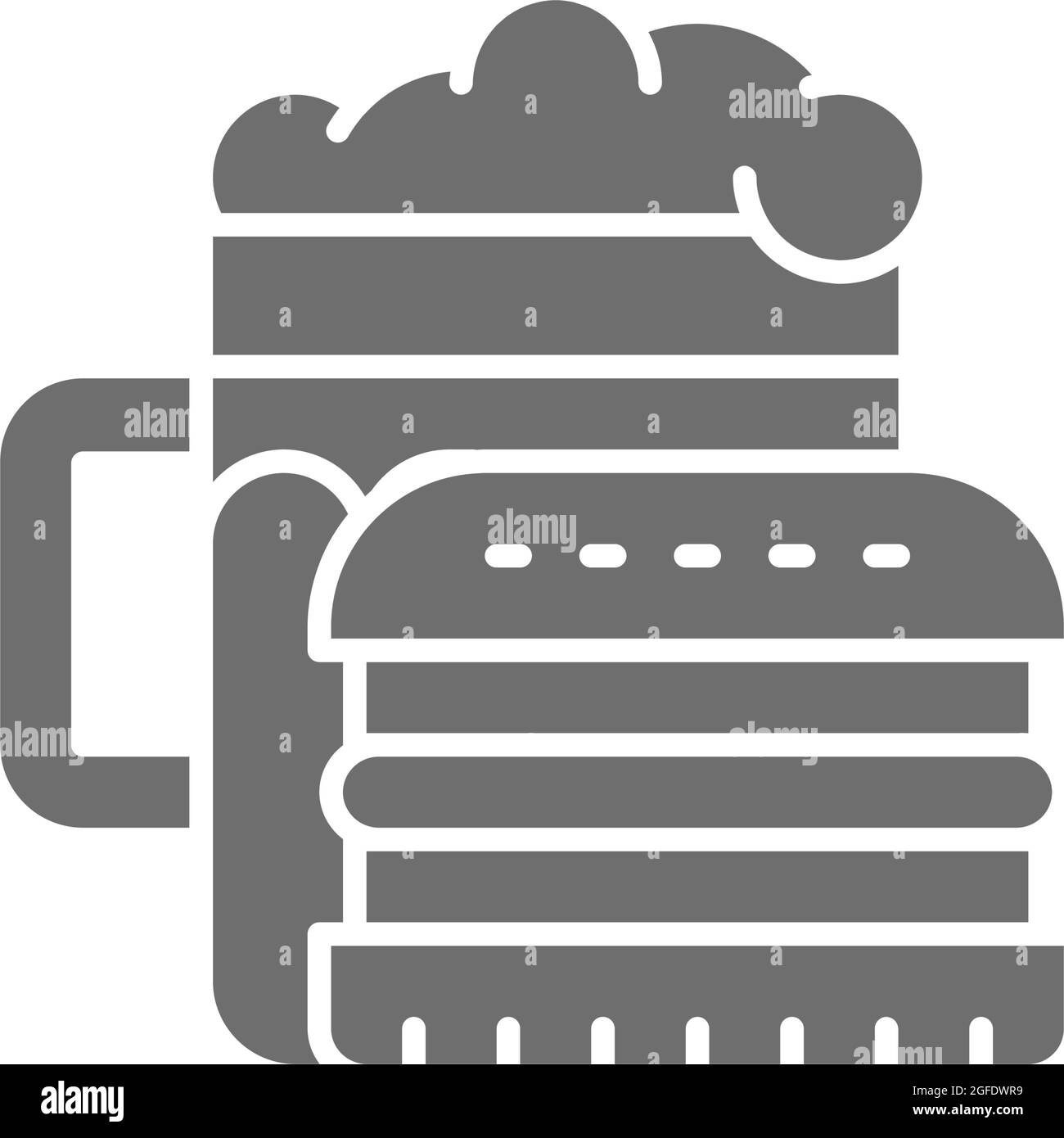 Junk food, beer and burger grey icon Stock Vector Image & Art - Alamy