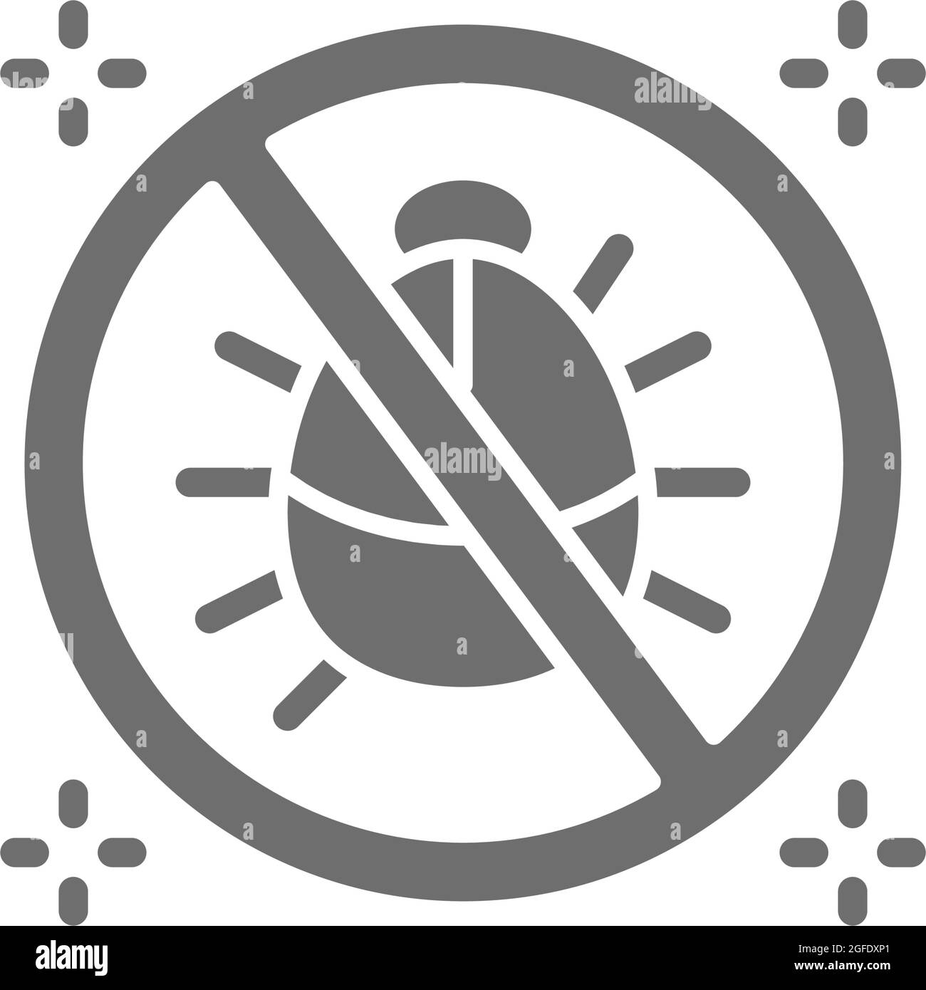 Forbidden sign with dust mites, no dust, anti allergic materials grey ...