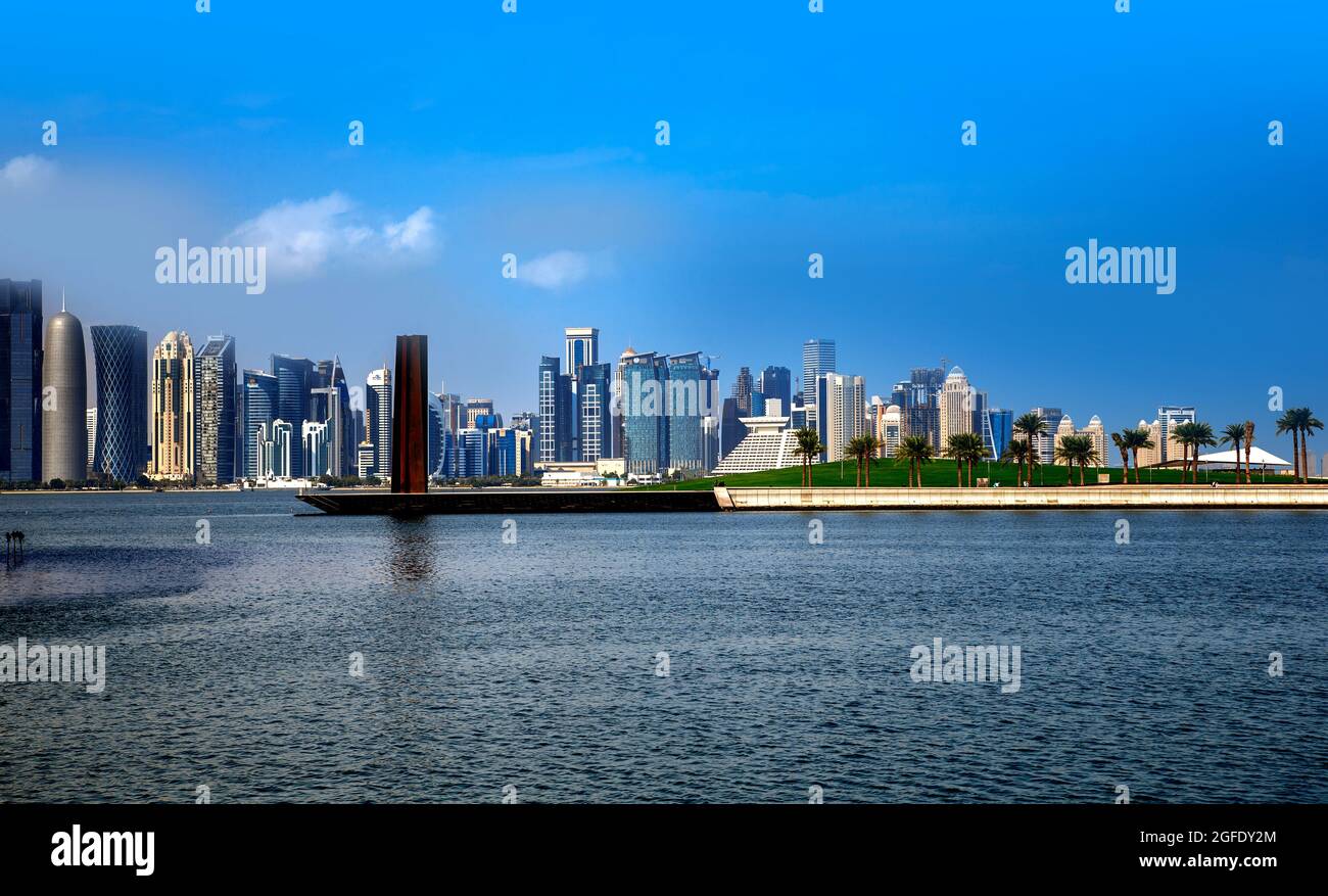 A Beautiful view of Doha skyline - QATAR Stock Photo - Alamy