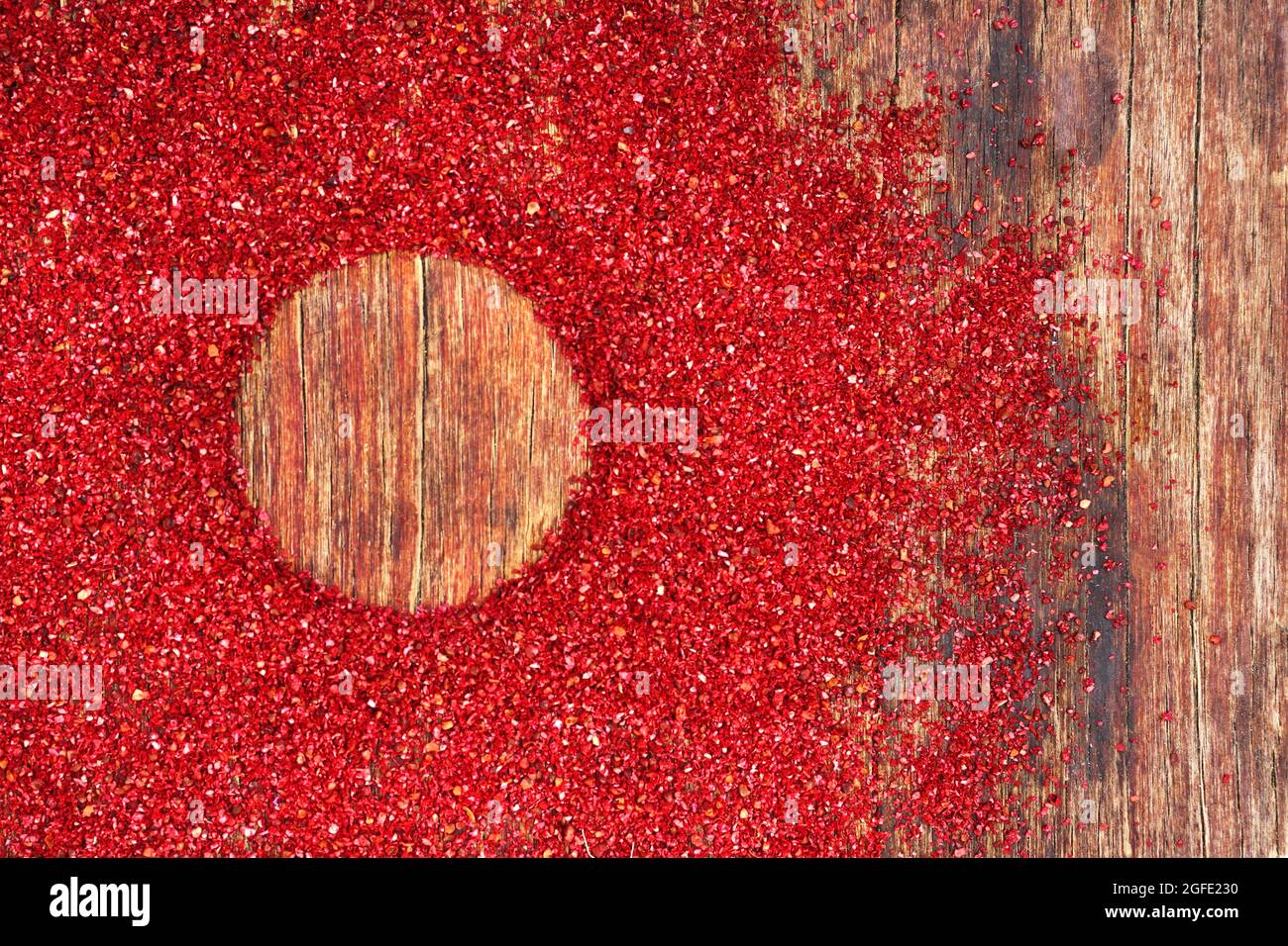 Dried sumac with round silhouette on wooden background Stock Photo - Alamy