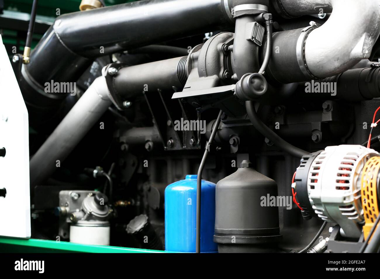 Modern tractor engine Stock Photo - Alamy