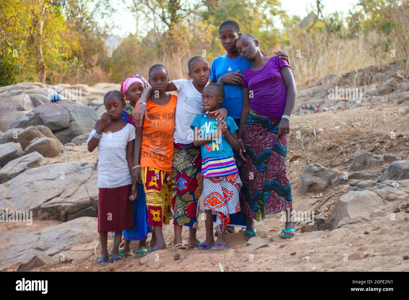 A GROUP OF YOUNG AFRICAN GIRLS IN DAILY CLOTHING Stock Photo - Alamy