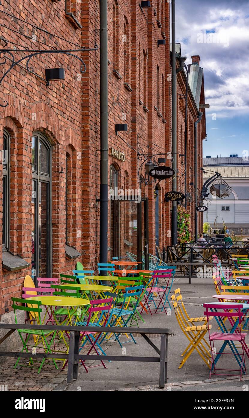 Helsinki, Finland: 4 August, 2021: old industrial red brick building on ...