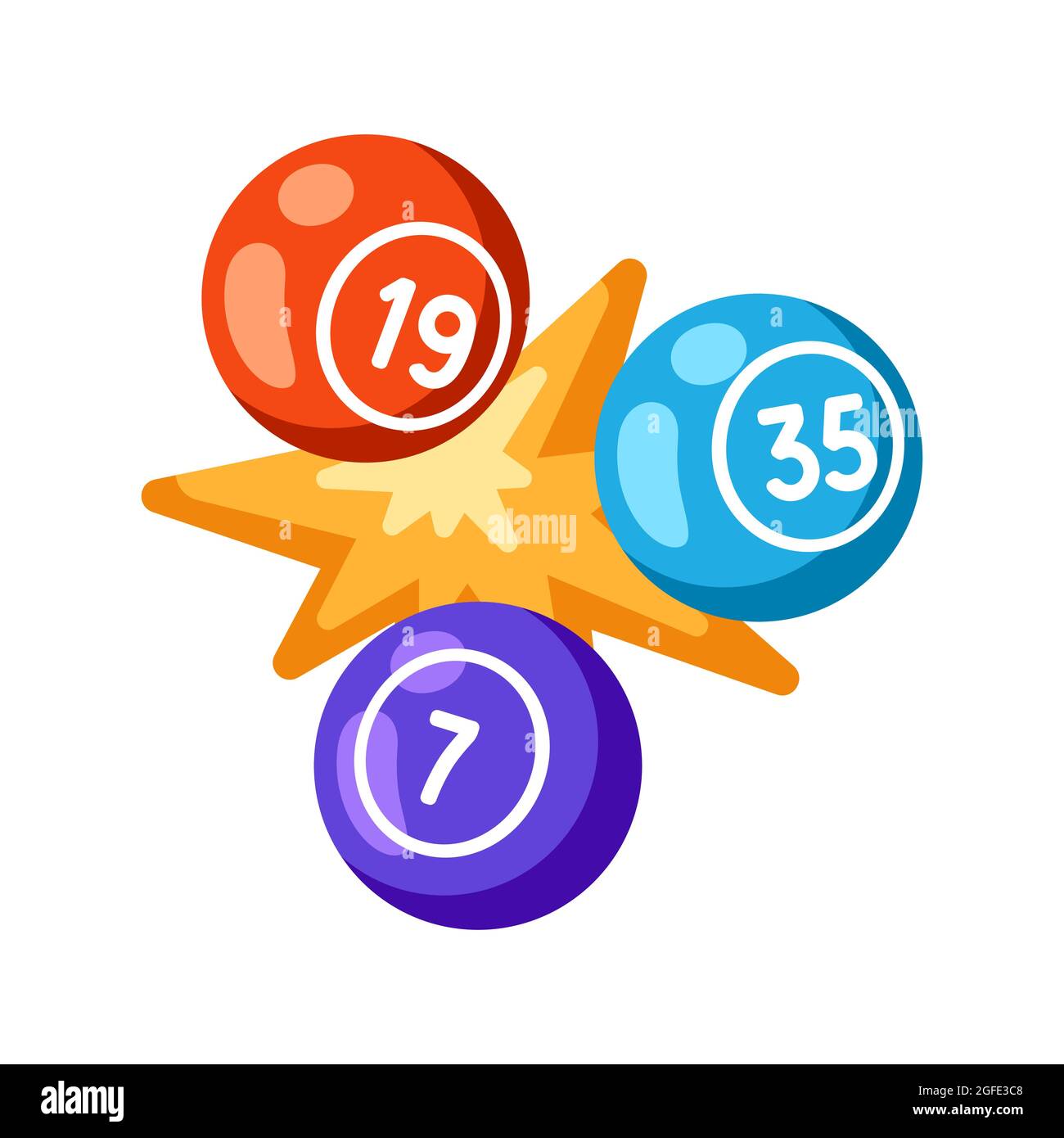 Lottery balls with numbers of lotto illustration. Icon for online games ...
