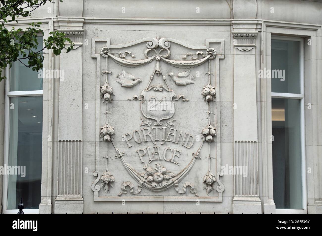 24 Portland Place at Marylebone in the City of Westminster Stock Photo ...