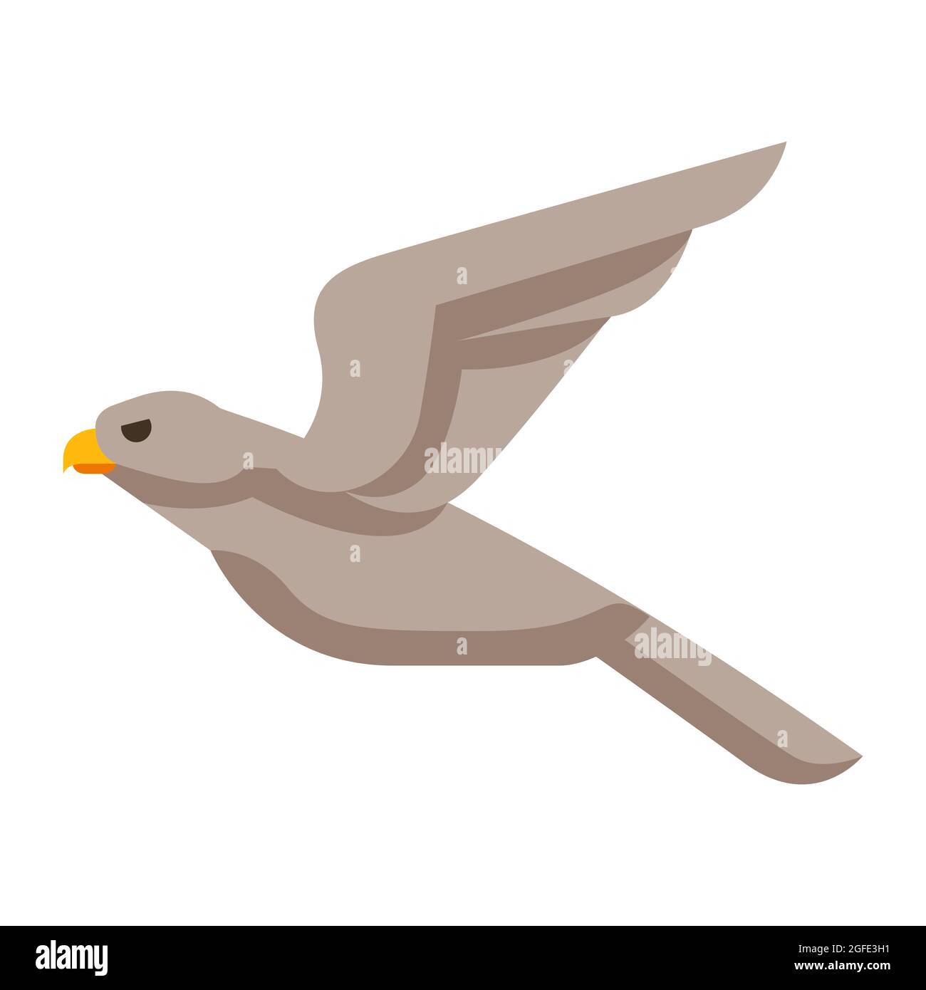 Illustration of stylized hawk. Image of wild bird in simple style Stock ...