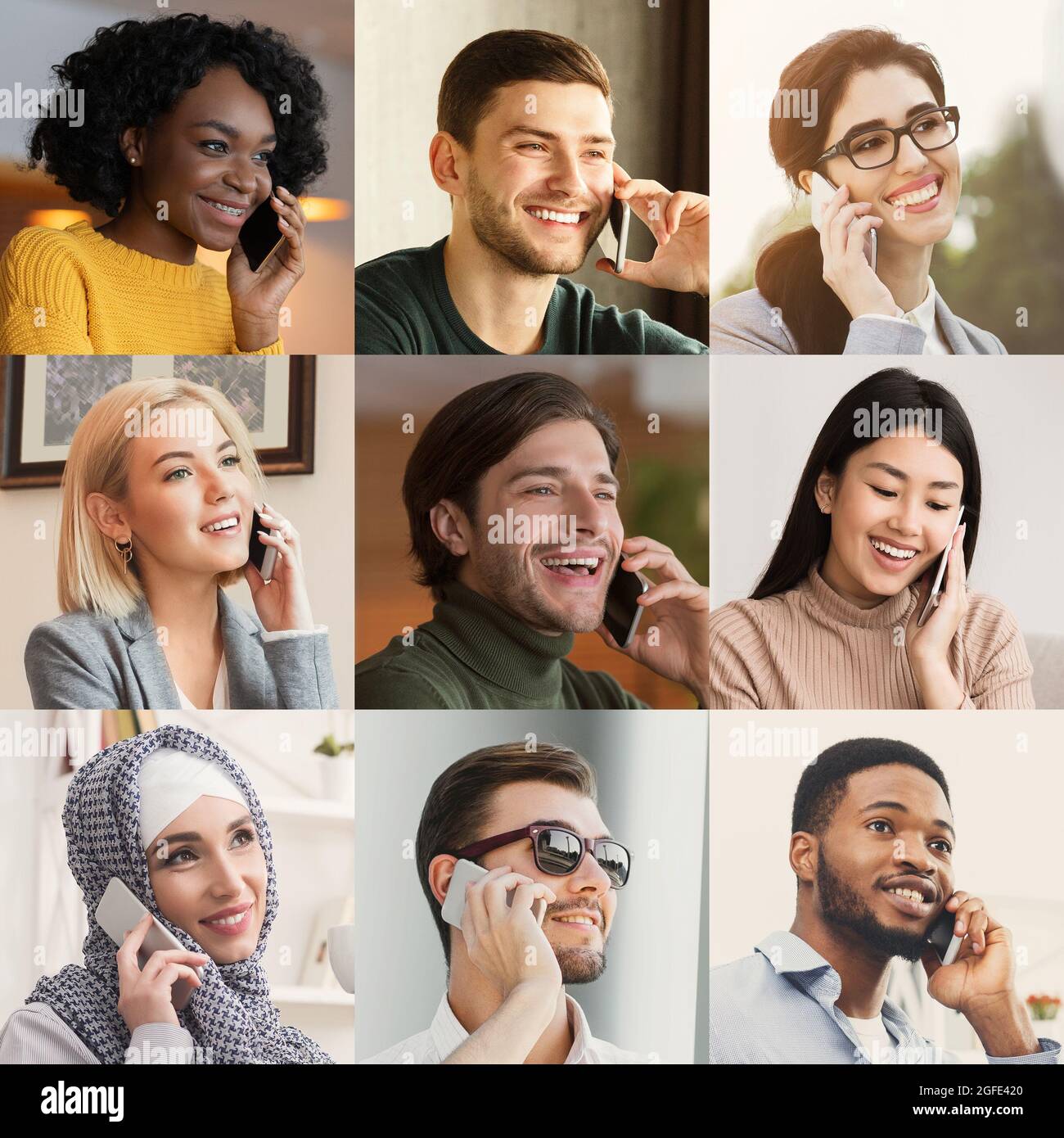 Collage smartphone multiple faces hi-res stock photography and images ...