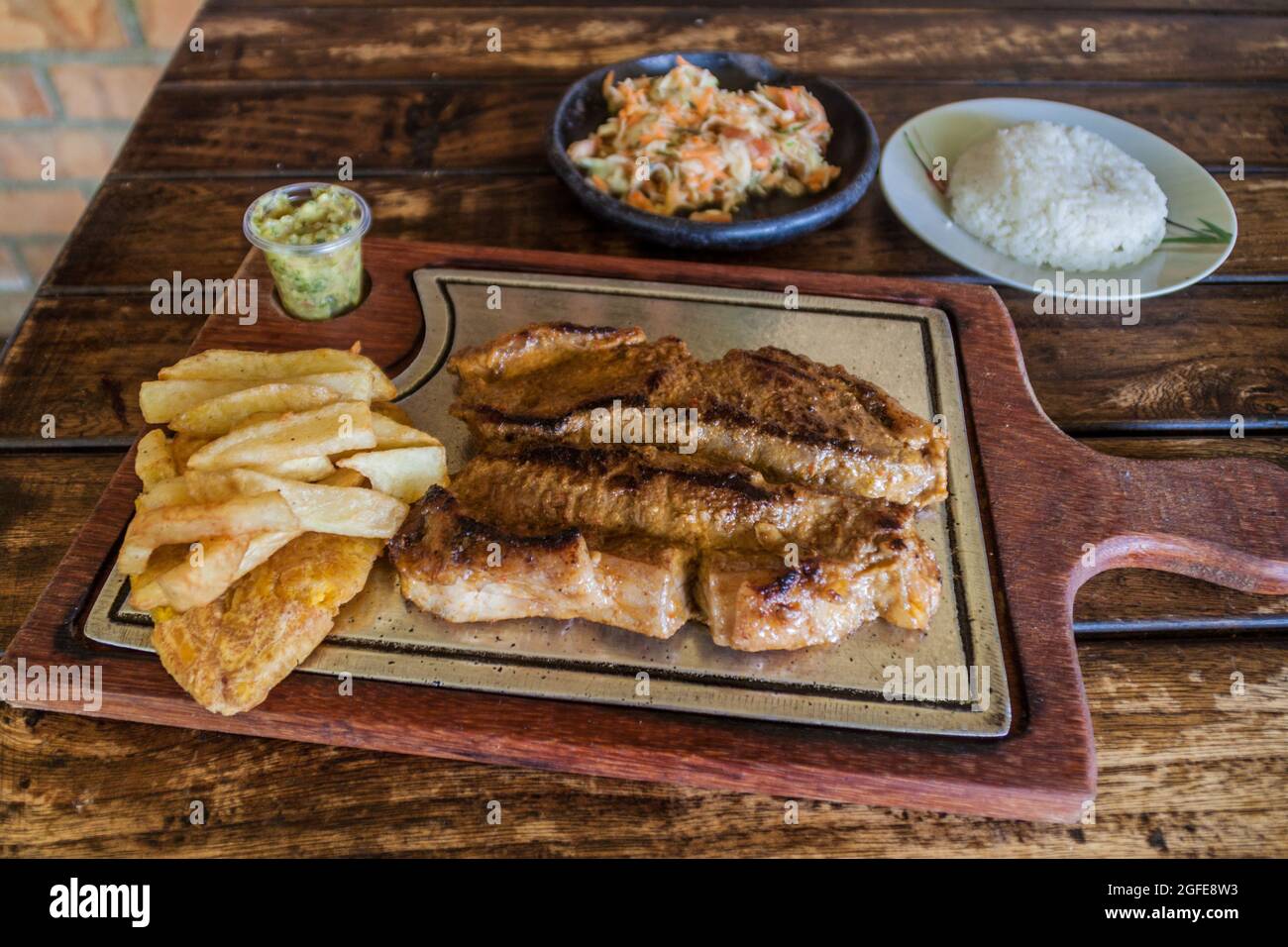 Beef steak in a restaurant in Colombia Stock Photo - Alamy