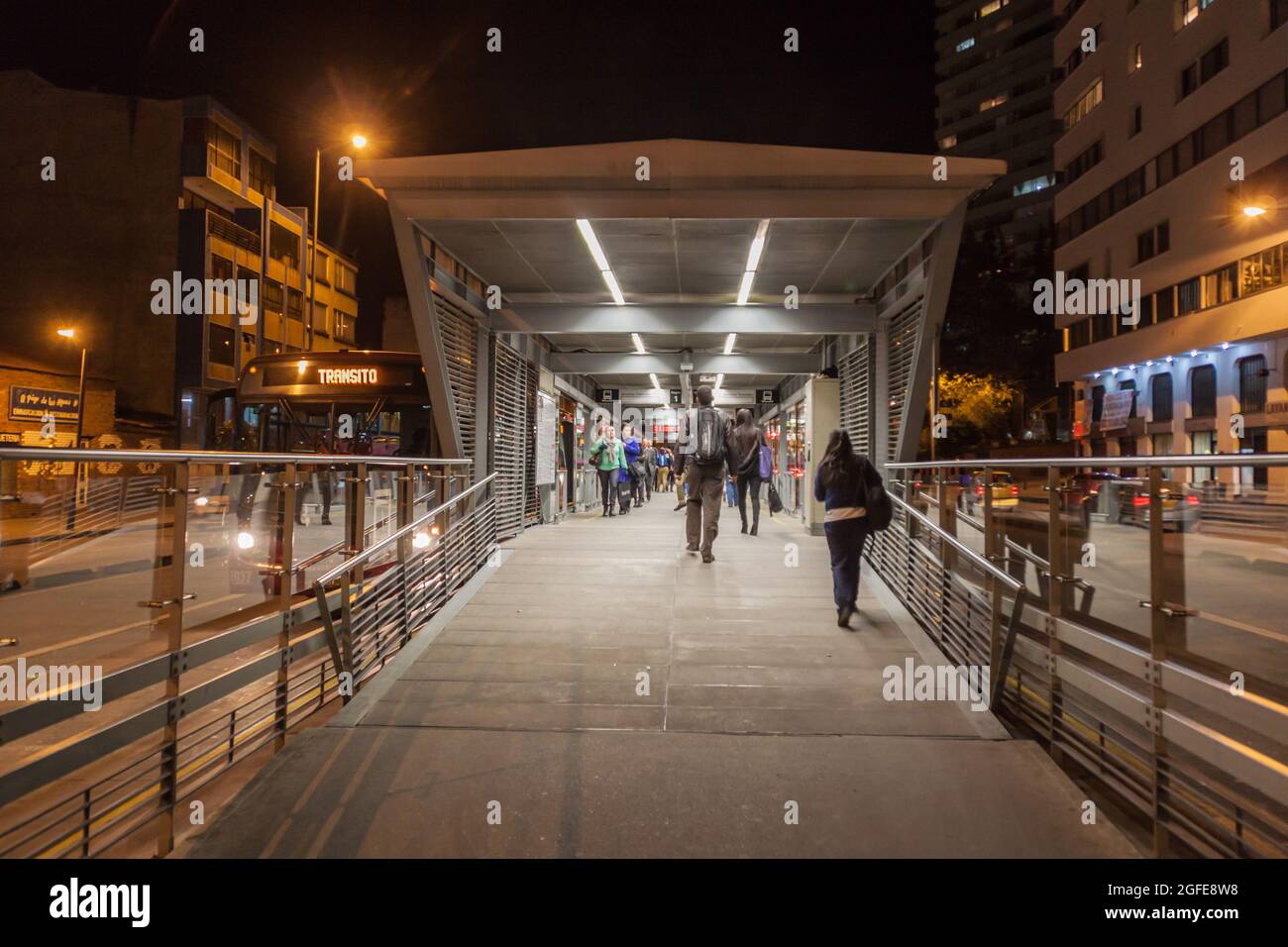 BOGOTA, COLOMBIA - SEPTEMBER 24, 2015: Station of Transmilenio bus ...