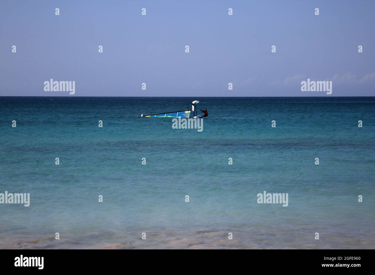 Grand Anse Beach Grenada Windsurfer Stock Photo - Alamy