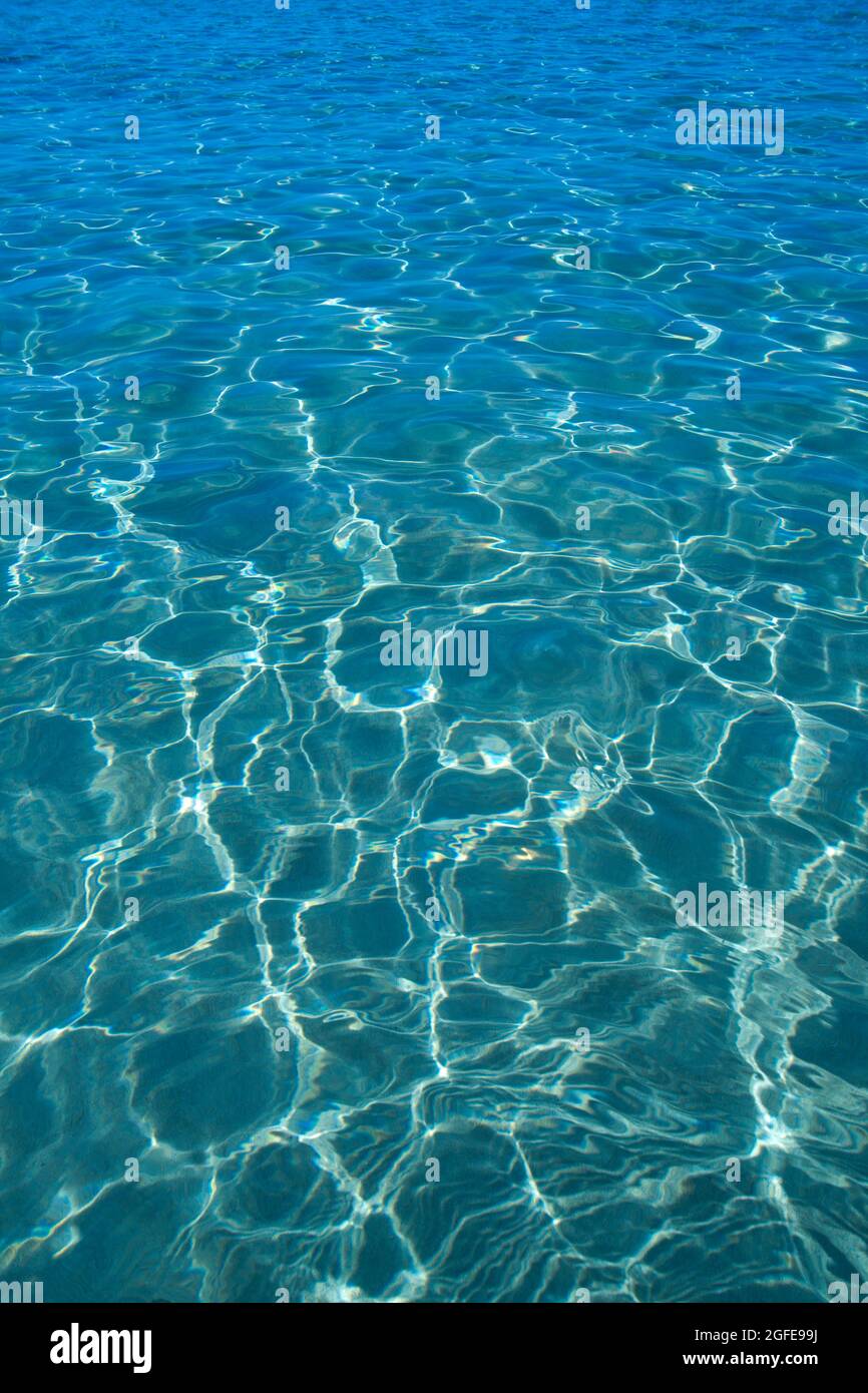 Reflection and background created by the movement of 'sea water Stock ...