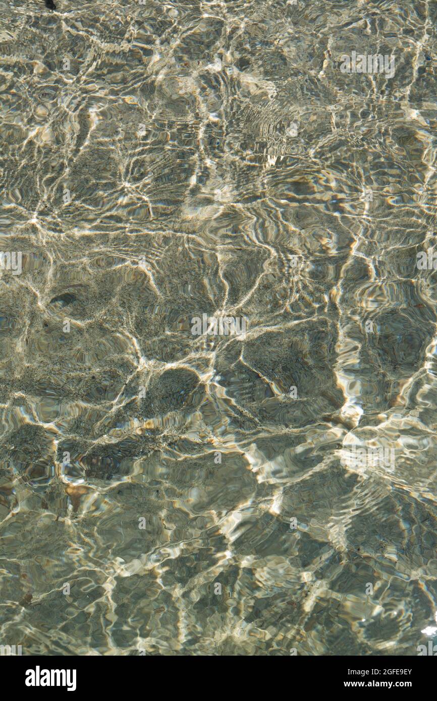 Reflection and background created by the movement of 'sea water Stock ...