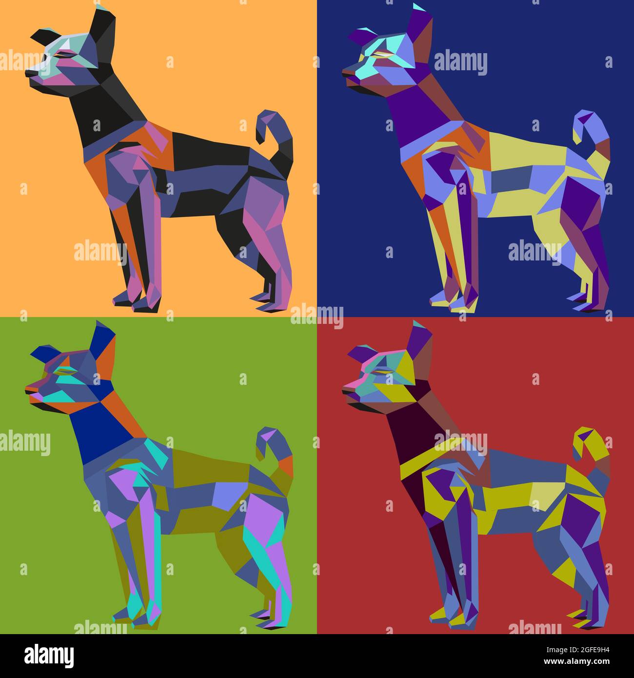 dog pop art polygonal style. Vector Illustration Stock Vector Image ...