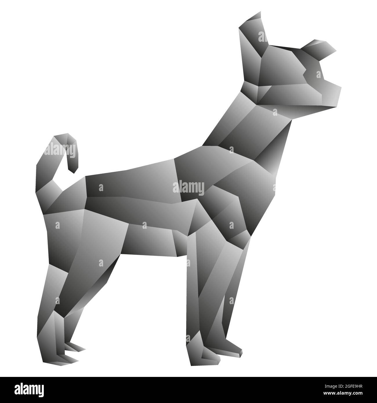 dog gradient polygonal style isolated on a white background. Vector ...