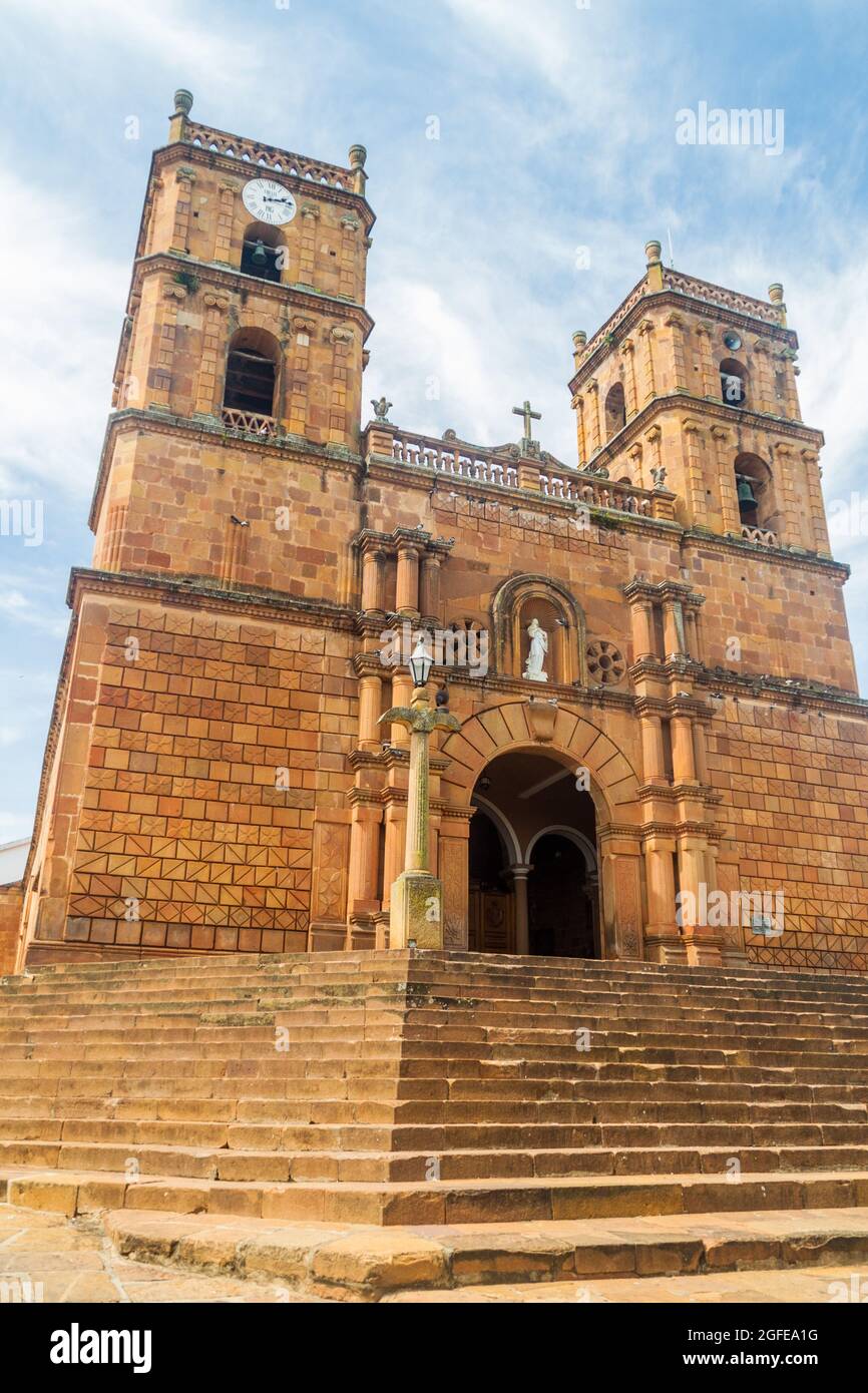Cathedral Inmaculada Concepcion in Barichara village, Colombia Stock ...