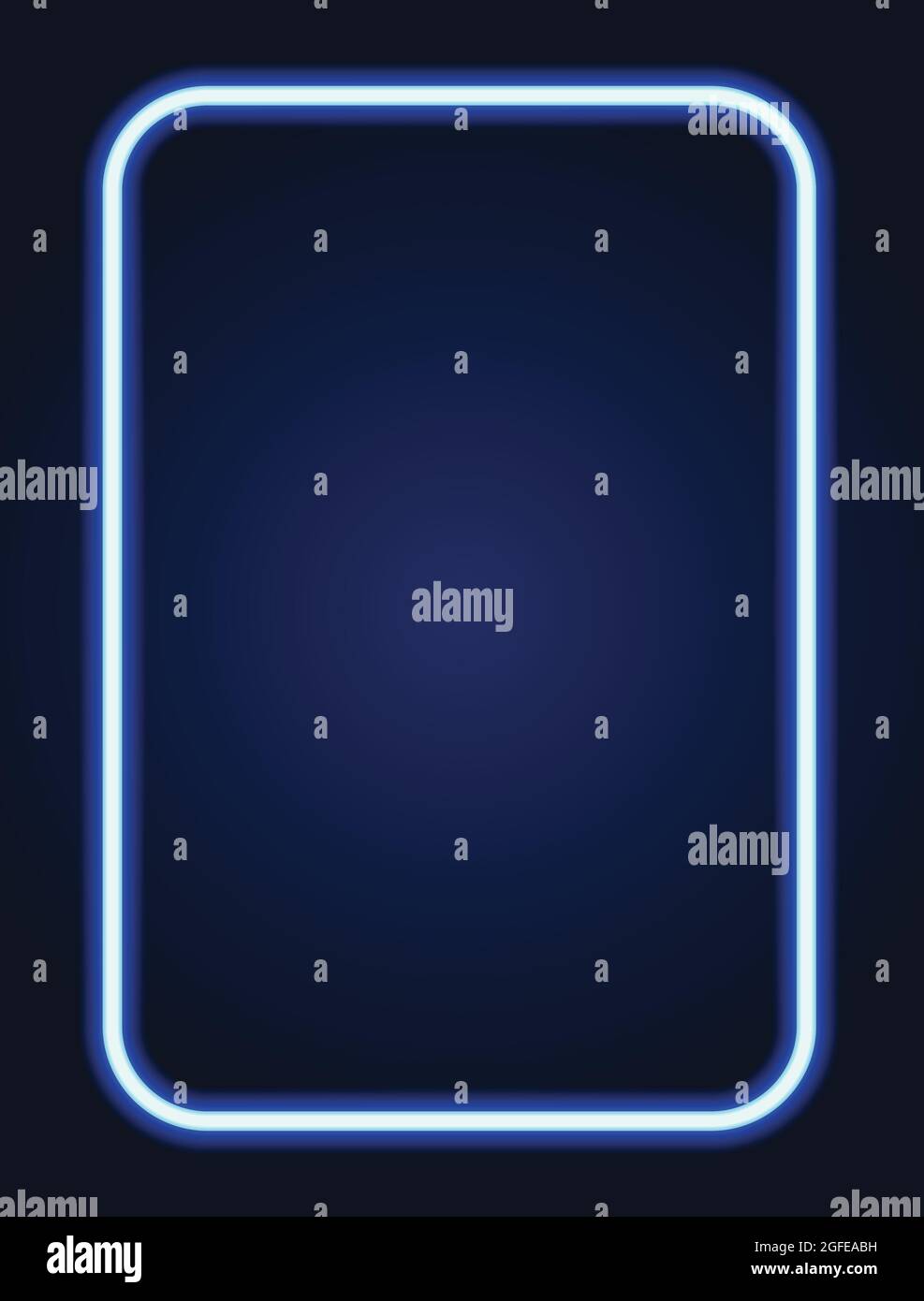 Neon blue light vector illustration. Neon border or frame. Lights sign ...