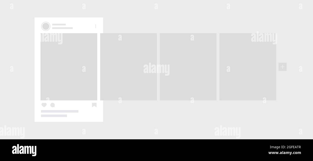 Interface carousel post mockup template. Social network carousel post ...