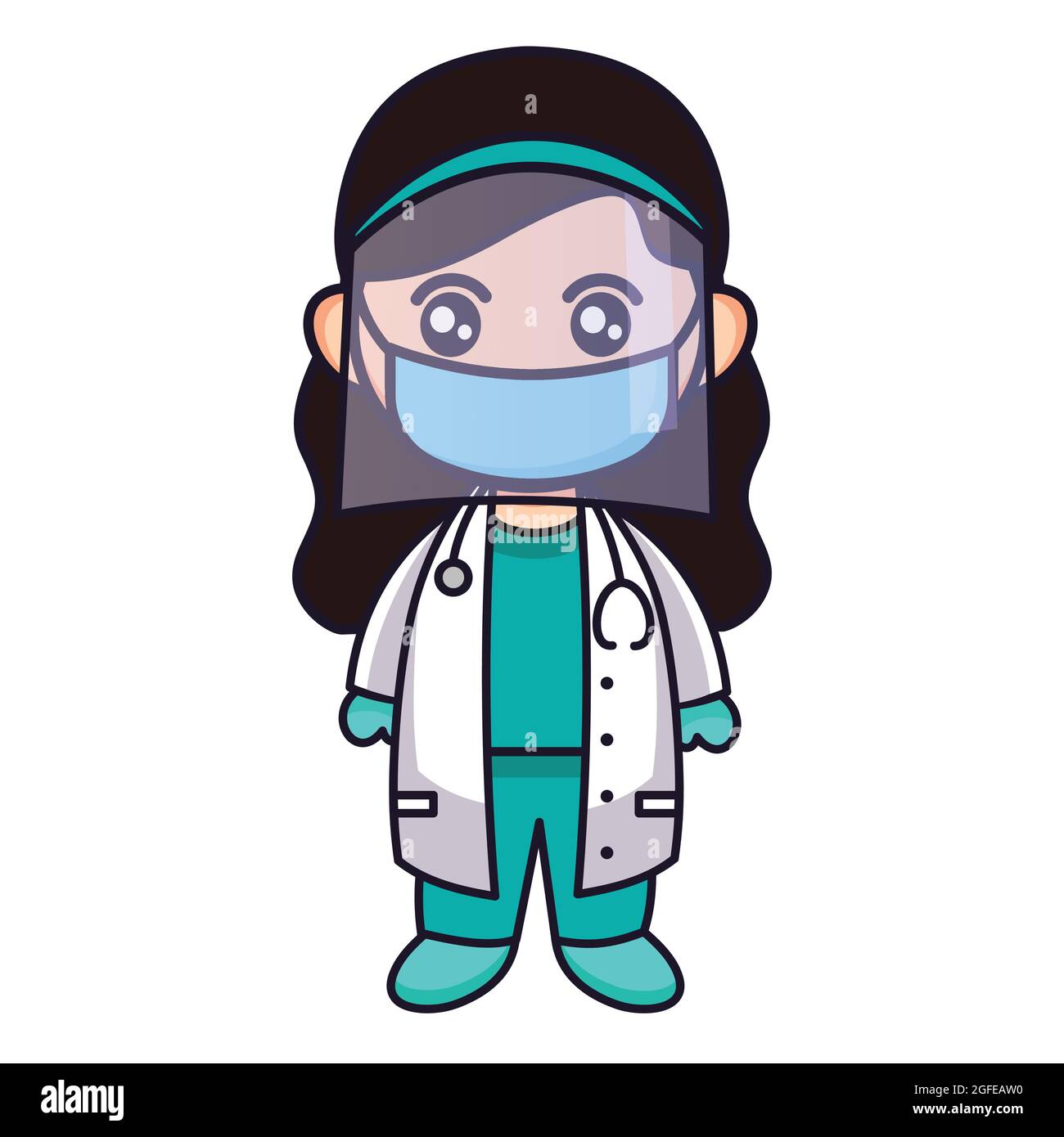 Cute doctor vector illustration isolated on white background. Doctor ...