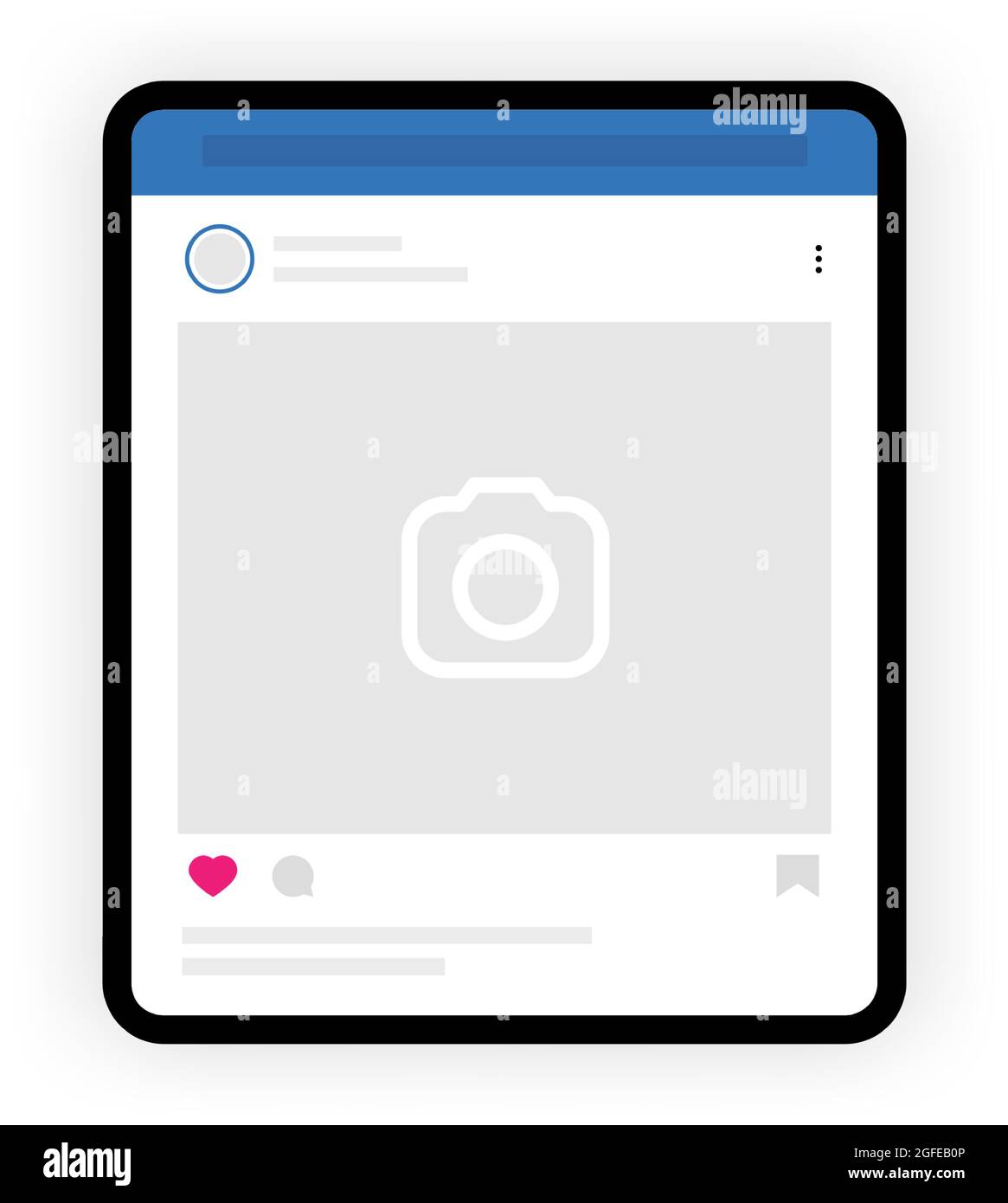 Kyiv, Ukraine - August 1, 2021: Tablet pc with Facebook post interface ...