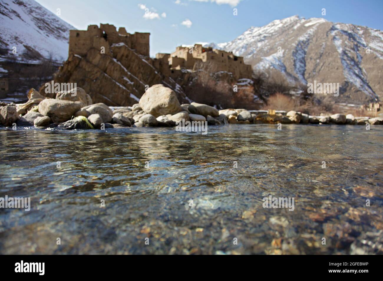 Cold water runs down from the mountains and fills the river in the Dara ...