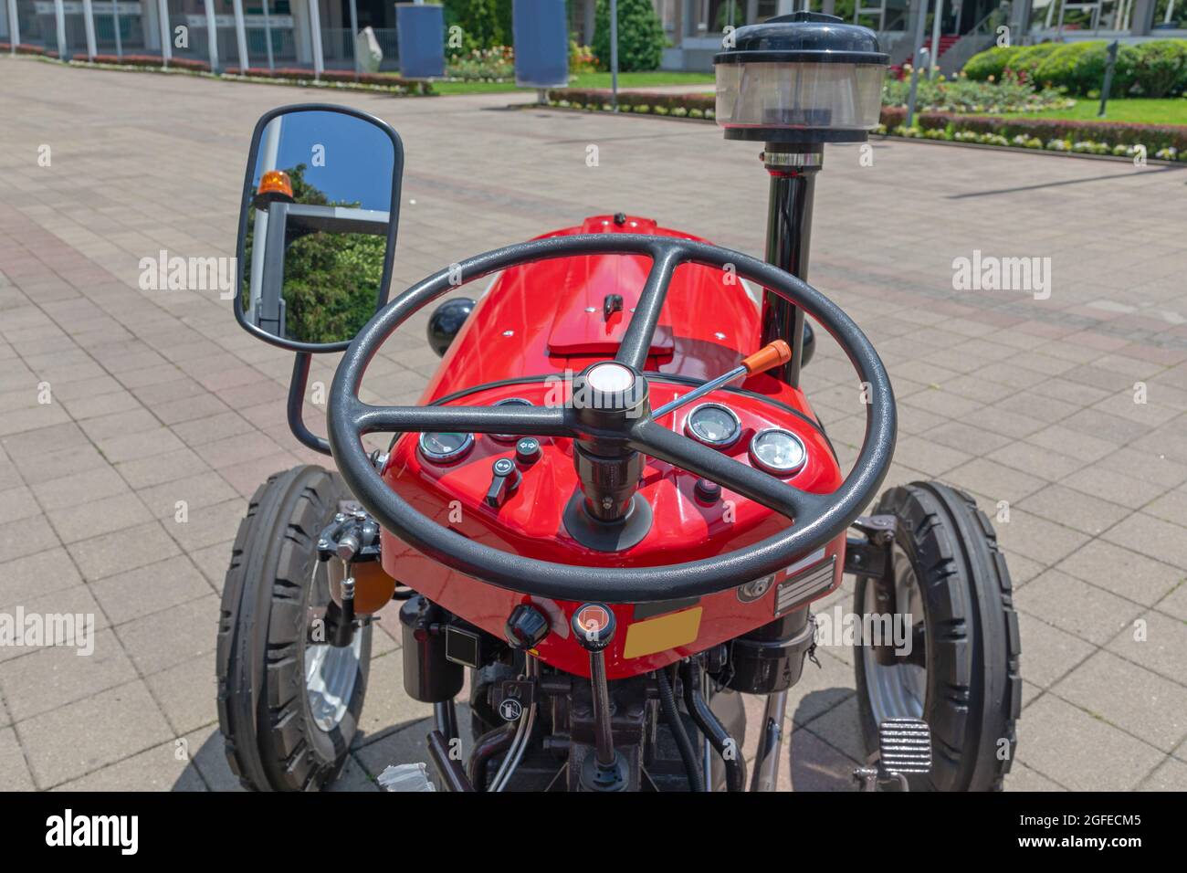 Driver Position Steering Wheel in Agriculture Tractor Stock Photo - Alamy