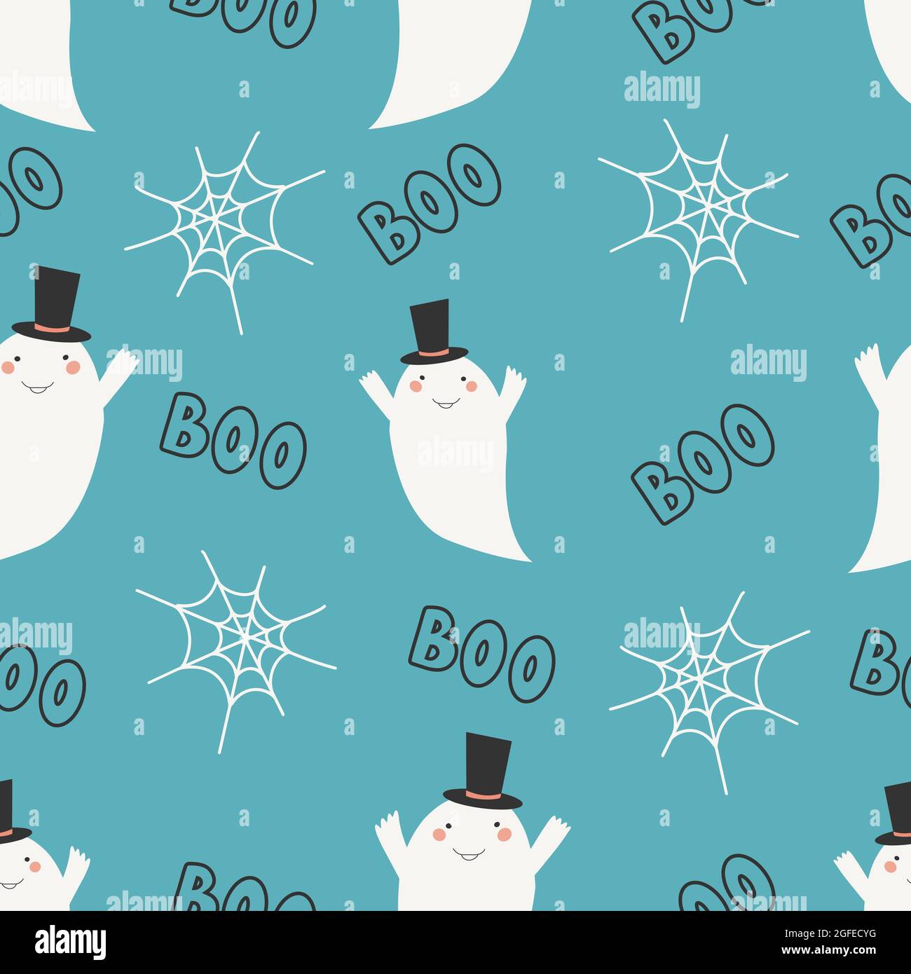 Halloween seamless pattern for design. Halloween symbols ghost, spider ...