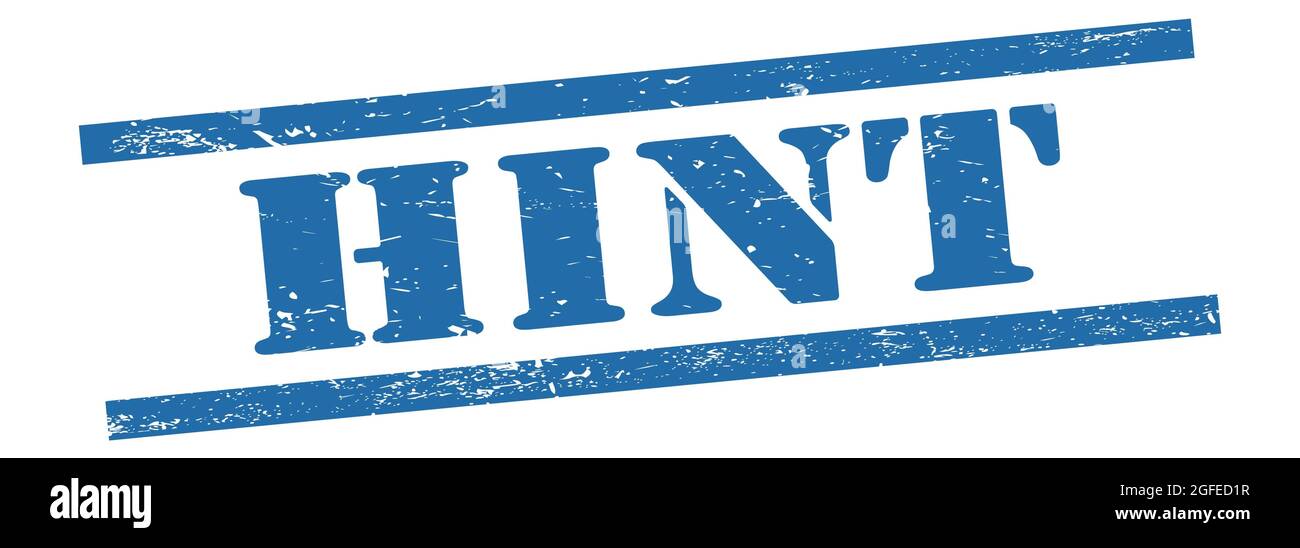 HINT text on blue grungy vintage rubber stamp Stock Photo - Alamy