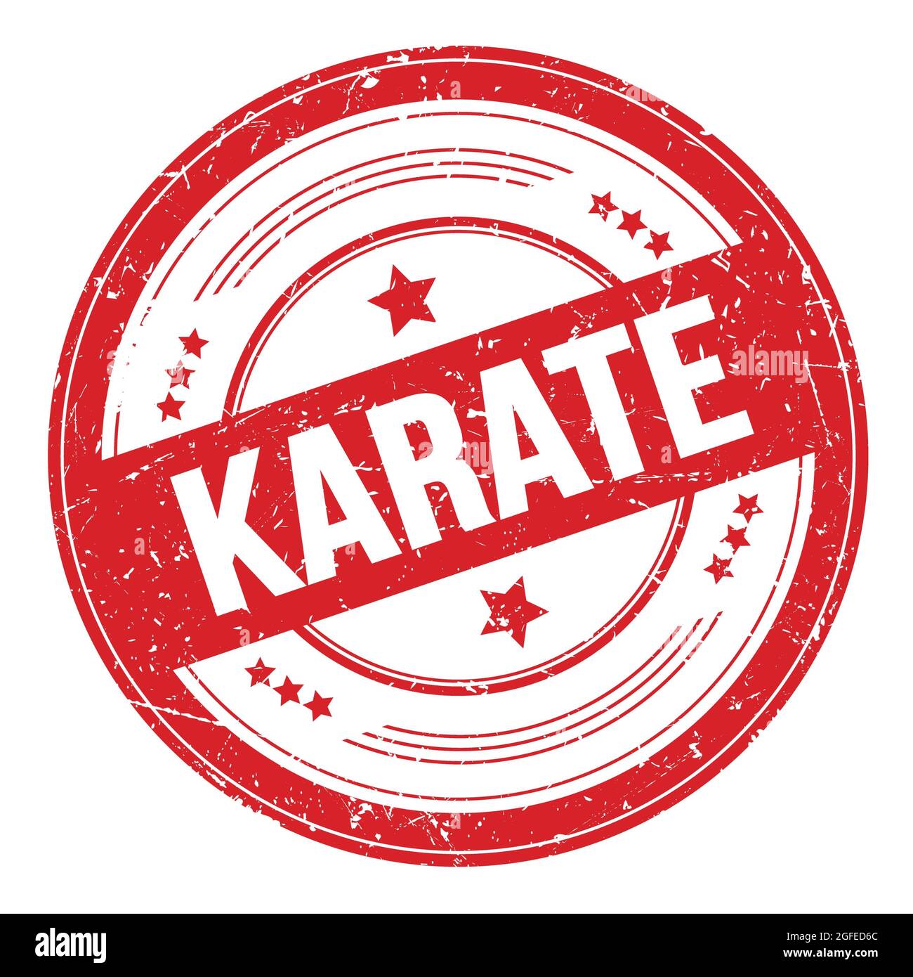 KARATE text on red round grungy texture stamp Stock Photo - Alamy