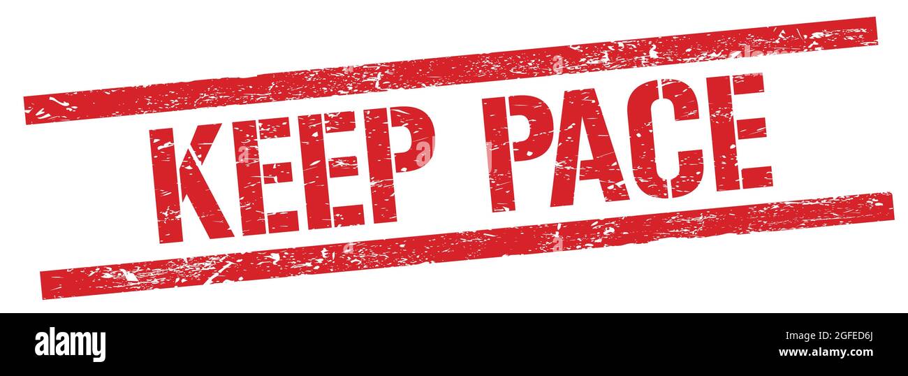 KEEP PACE text on red grungy rectangle stamp sign Stock Photo - Alamy