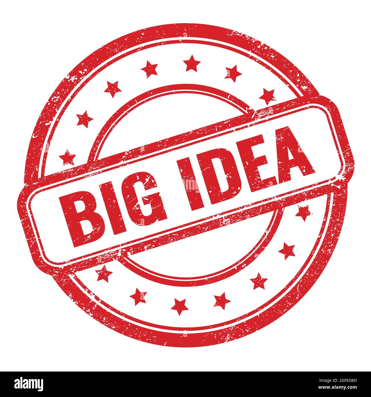 BIG IDEA text on red grungy vintage round rubber stamp Stock Photo - Alamy
