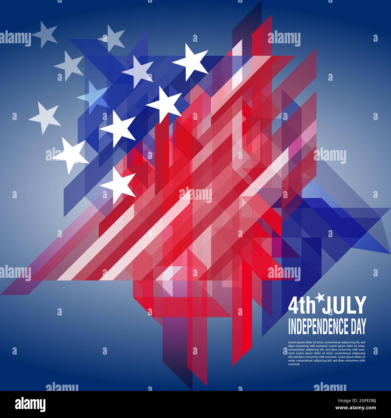 American Independence Day, 4th of July. US national flag geometric ...