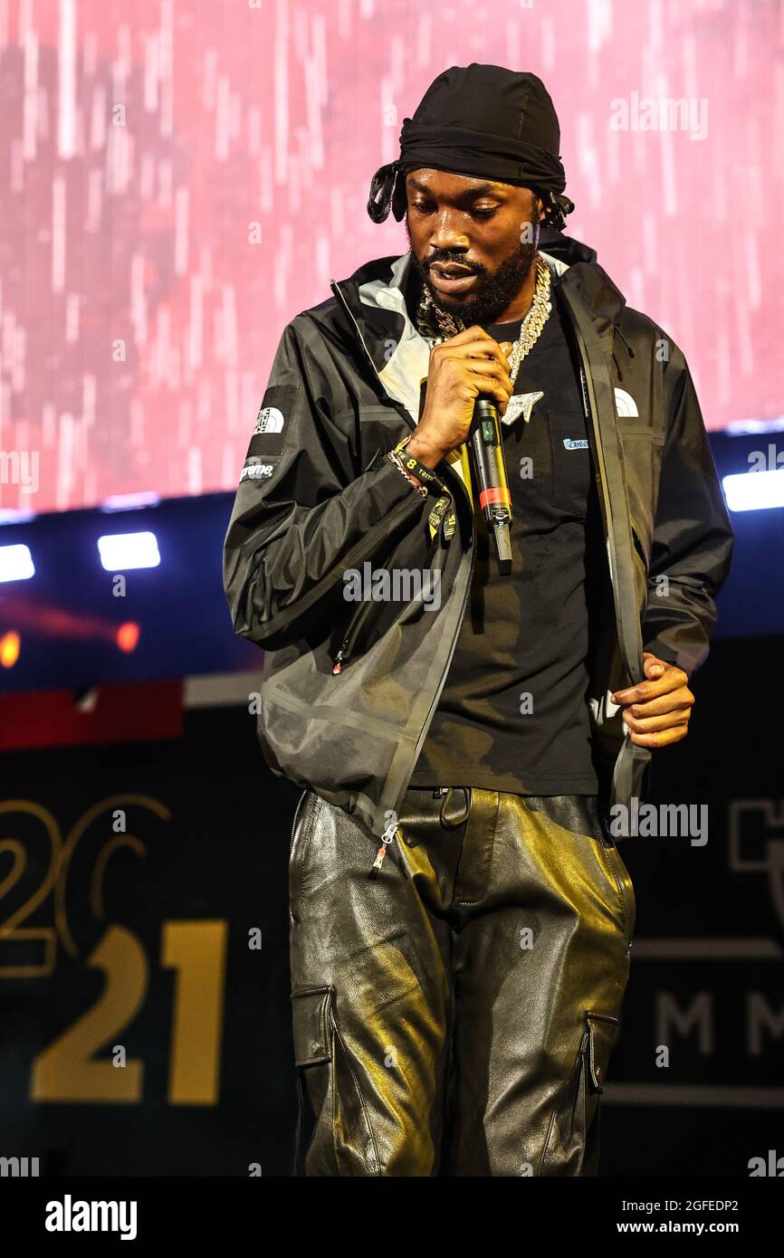 East Rutherford, New Jersey, USA. 22nd Aug, 2021. Meek Mill at Hot 97 ...