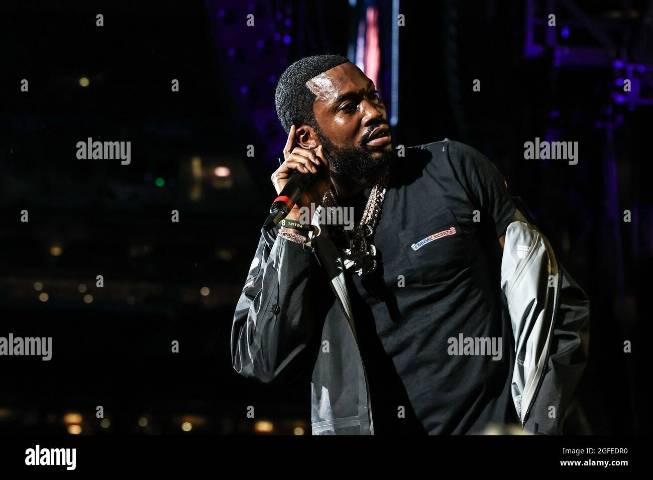 East Rutherford, New Jersey, USA. 22nd Aug, 2021. Meek Mill at Hot 97 ...