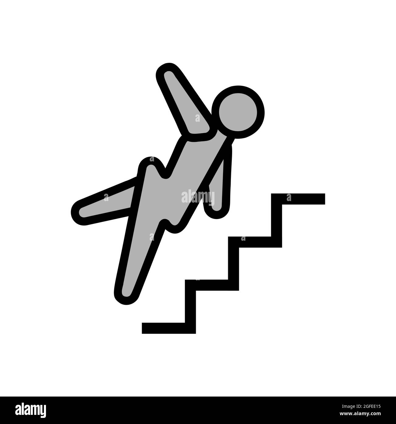 Falling down the stairs, slippery. Dangerous, warning. Sign vector ...