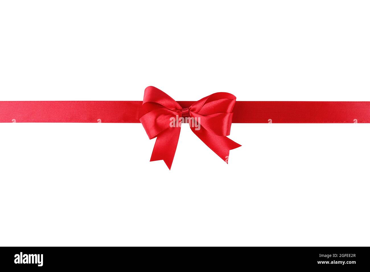 Red ribbon with bow-knot on white background Stock Photo - Alamy