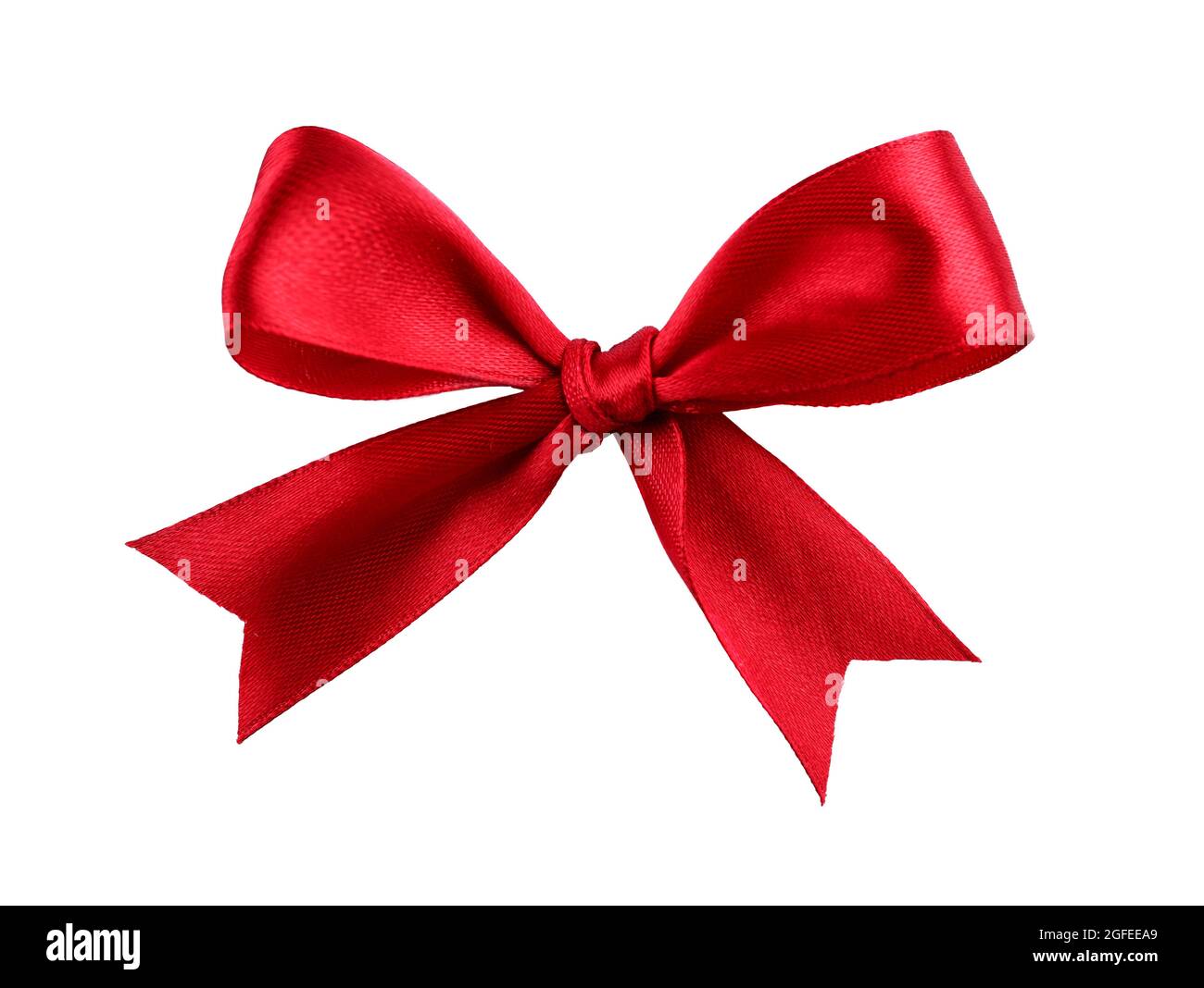 Red ribbon bow-knot on white background Stock Photo - Alamy