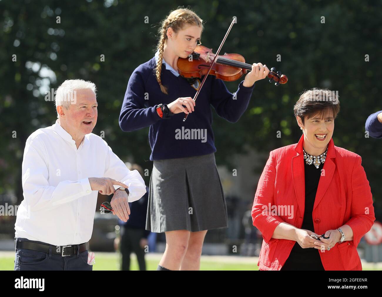 Education Minister Norma Foley (right) with Louis Walsh (left) and ...