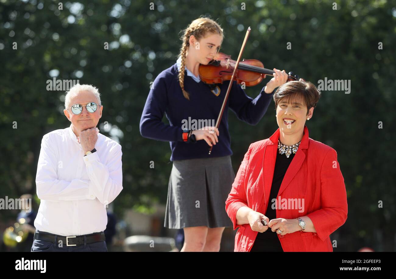 Education Minister Norma Foley (right) with Louis Walsh (left) and ...