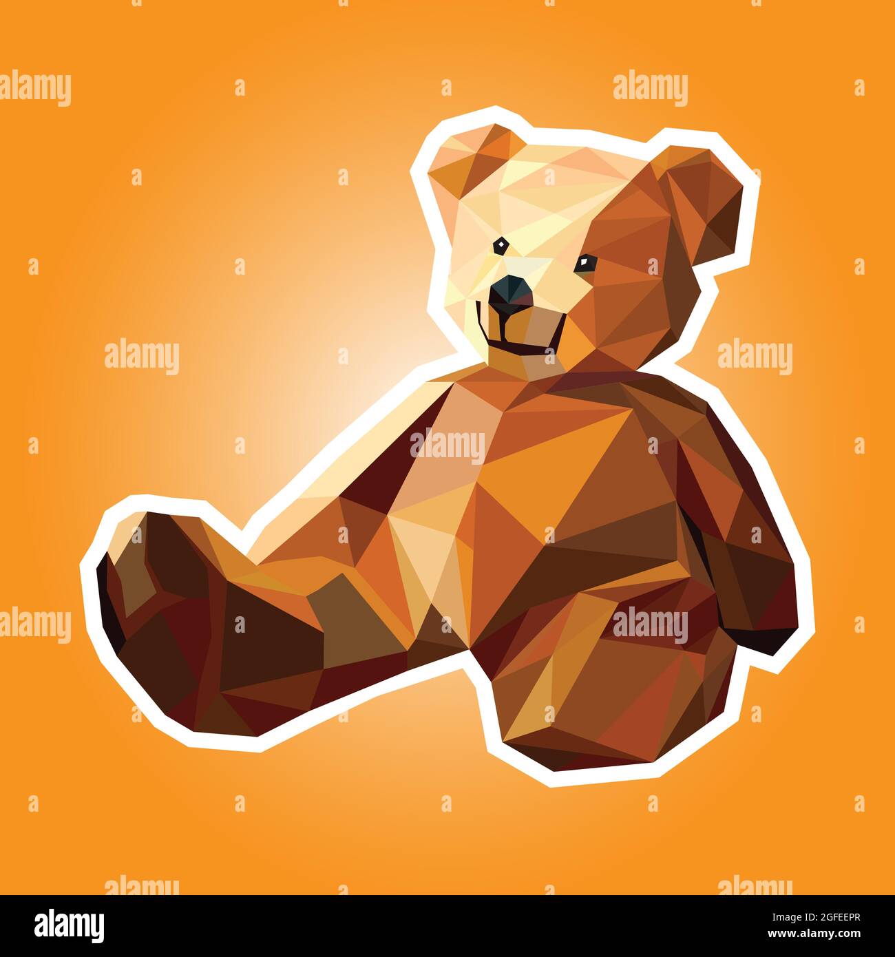 bear toy Teddy in polygonal style. Illustration vector Stock Vector ...