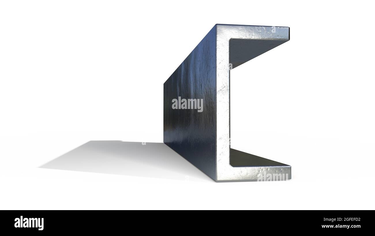 channel bar metal profile. isolated industrial 3D rendering Stock Photo ...