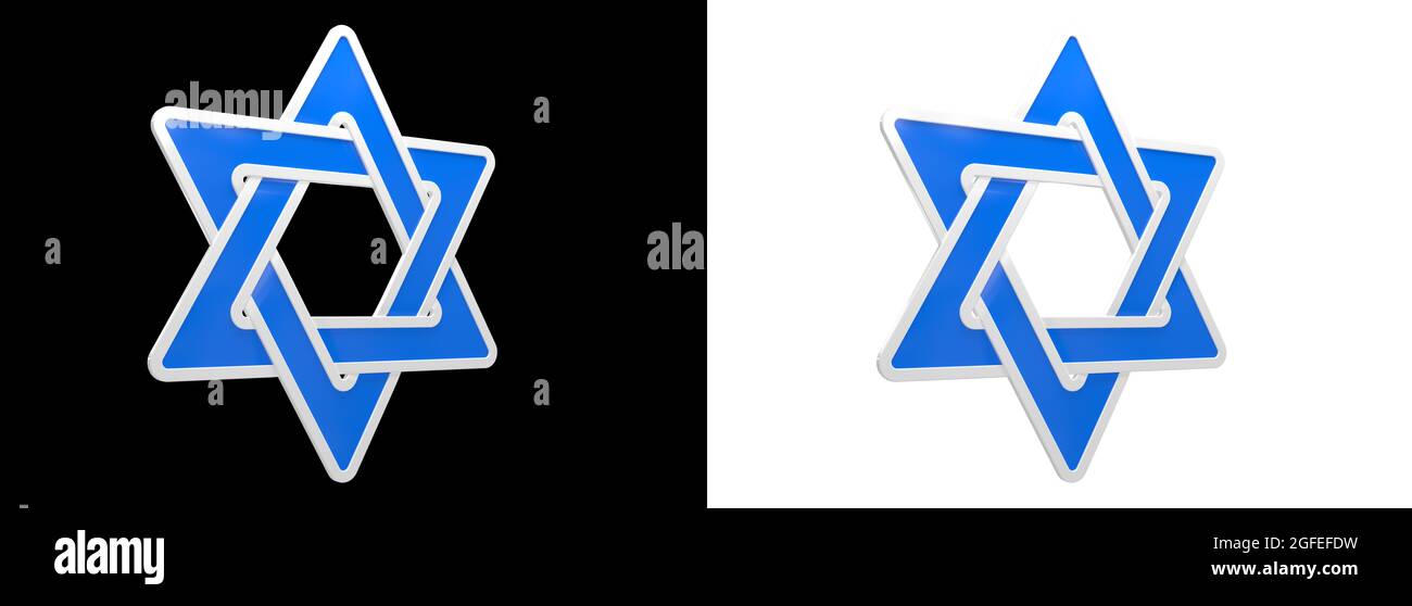 cute blue magen david isolated, object 3D rendering Stock Photo - Alamy