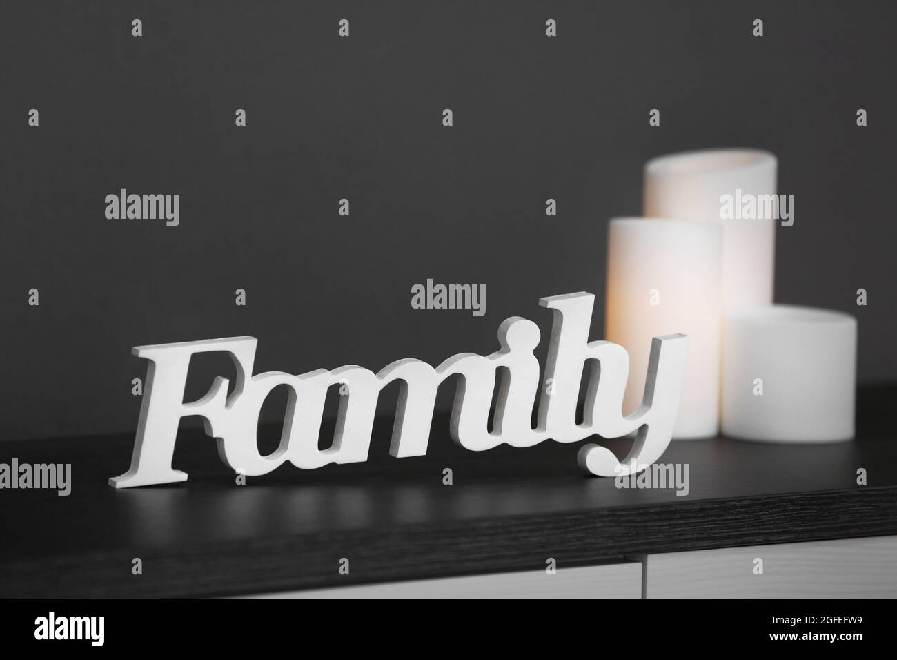 Word Family on grey wall background Stock Photo - Alamy