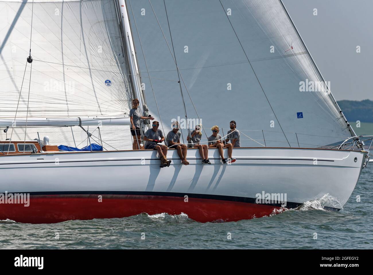 The crew of Classic Sailing Yacht Stormvogel enjoying the Cowes Classic ...