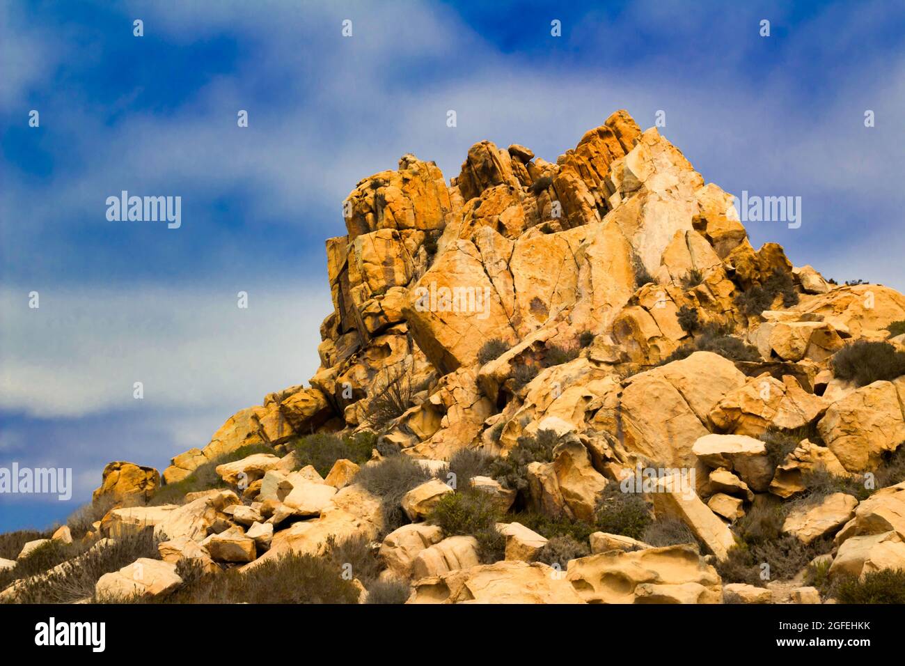 Beautiful rock formation with blue sky background Stock Photo - Alamy