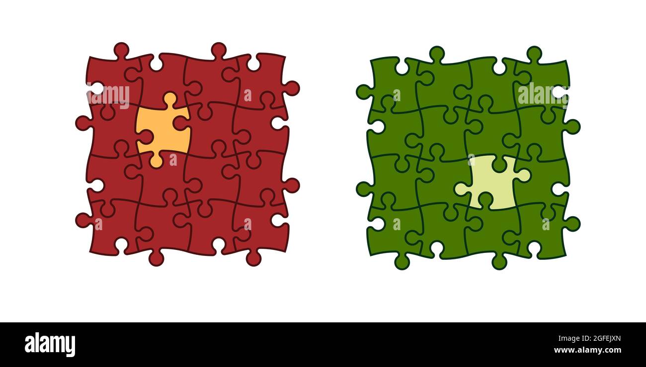 Set of puzzle pieces of different colors Stock Vector Image & Art - Alamy