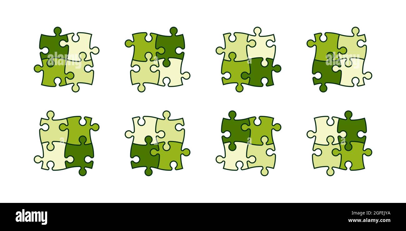 Set of puzzle pieces of different colors Stock Vector Image & Art - Alamy