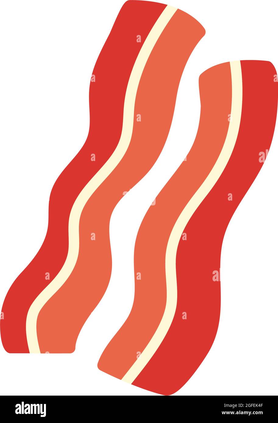 Bacon strips icon. Isolated flat color icon. Vector illustration. Meat ...