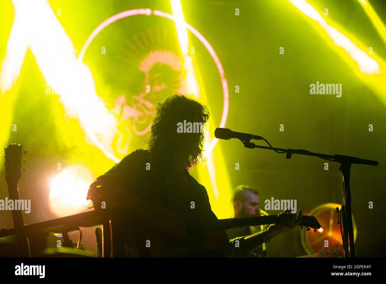 JULY 16, 2021 - GENOA, ITALY: Italian rock band Negrita plays live in ...