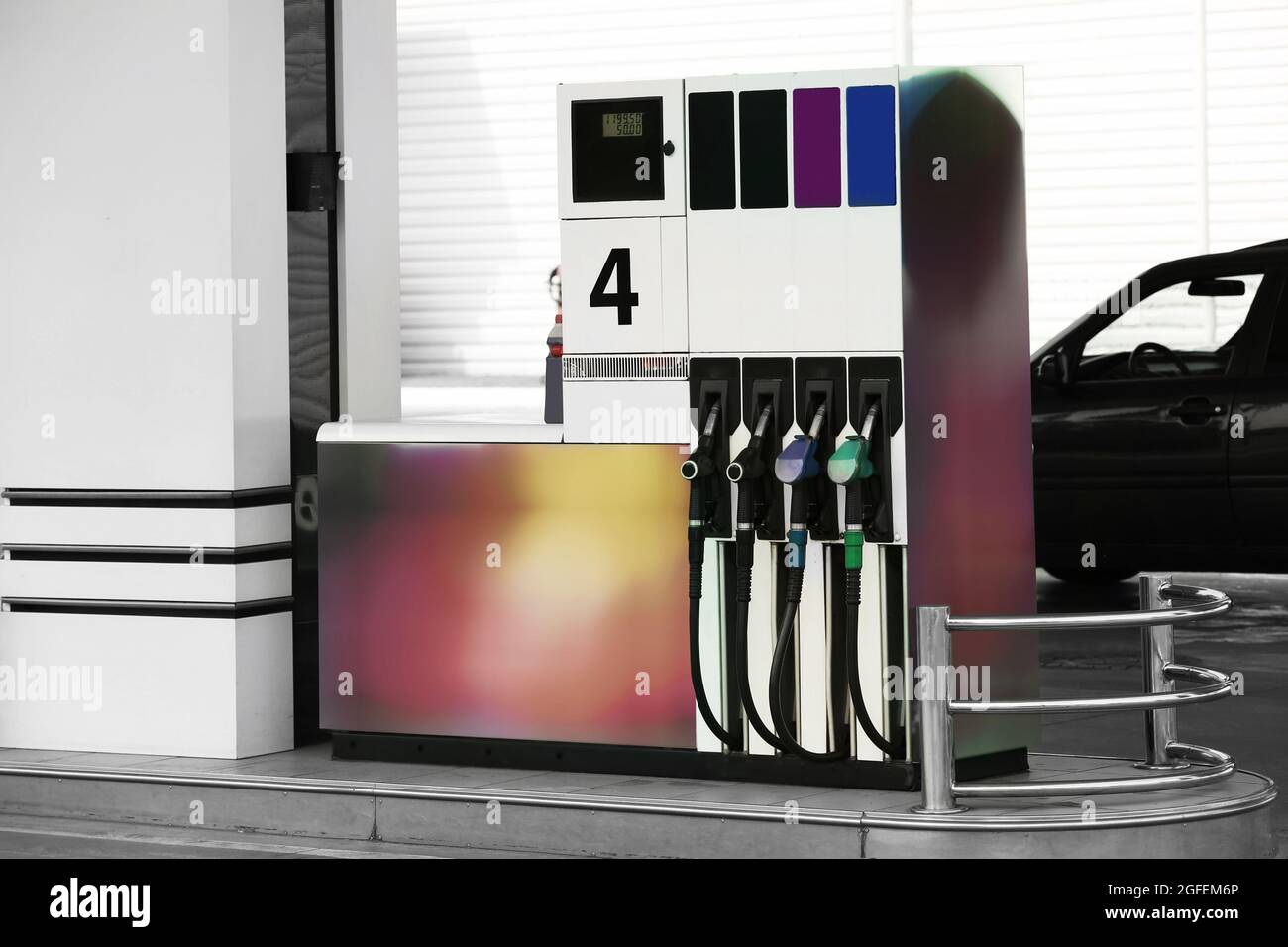 Modern petrol station beside the road Stock Photo - Alamy